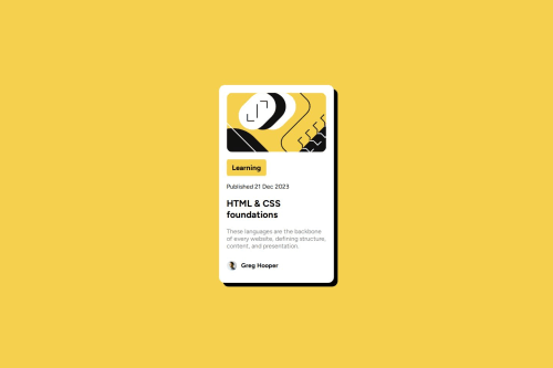 Frontend Mentor | making a card using HTML, CSS coding challenge solution