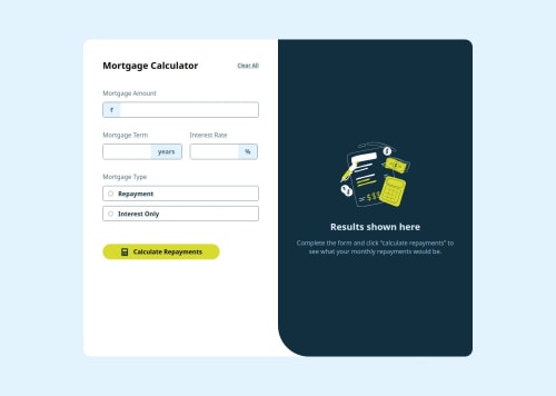Frontend Mentor Mortgage Repayment Calculator Coding Challenge Solution