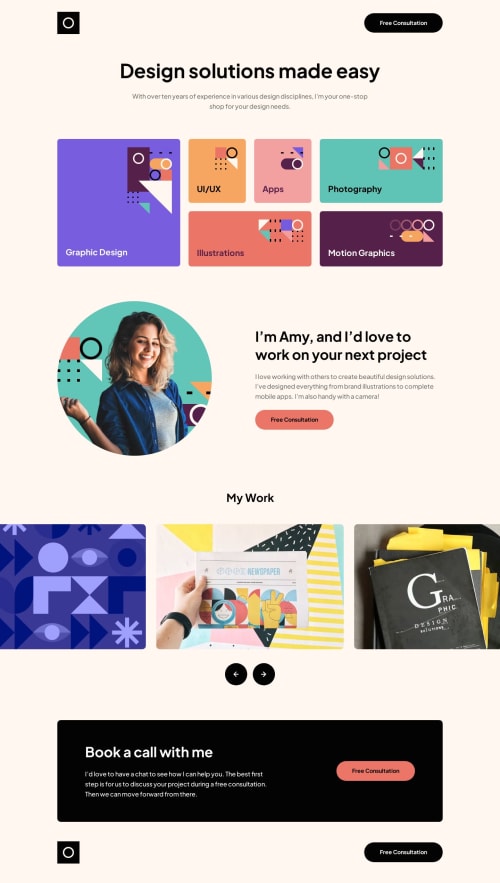 Single-page Design Portfolio - Flex, Grid & JavaScript coding challenge solution