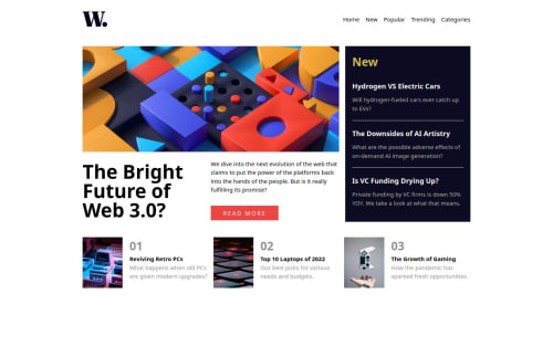 Frontend Mentor | Responsive News homepage using Vite + React.js, TS and Tailwindcss coding ...
