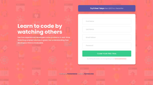 Frontend Mentor Form With Validation Using Html Scss And Js Coding
