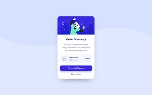 Frontend Mentor | Order summary component main using HTML & CSS coding challenge solution