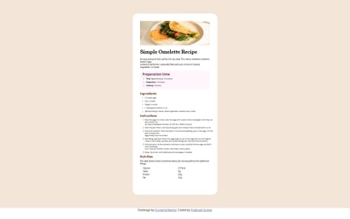 Frontend Mentor Responsive Recipe Page Using Htmlcss Coding Challenge Solution