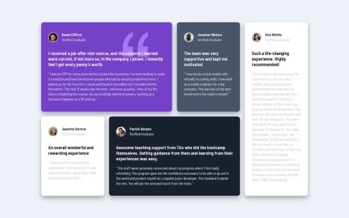 Frontend Mentor | Testimonials Section Using Grid and Flexbox CSS ...