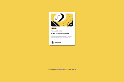 Frontend Mentor | Blog preview card using html css flex-box coding challenge solution