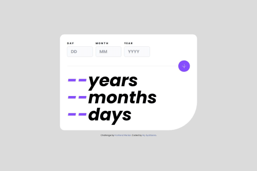 Frontend Mentor Age Calculator App Main With Tailwind And Vue Js