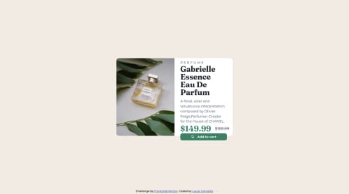 Frontend Mentor | Product Card Preview Perfume Solution coding challenge solution