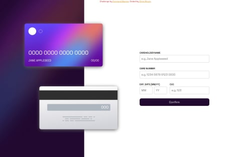 Frontend Mentor | Interactive Card Details Form using HTML, CSS and JS ...