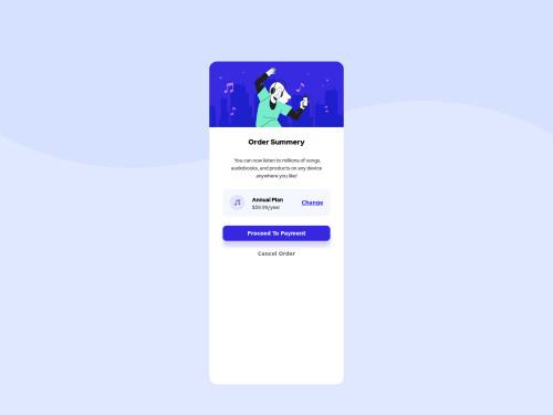 Order Summary Component designed with CSS Grid and Flexbox coding challenge solution