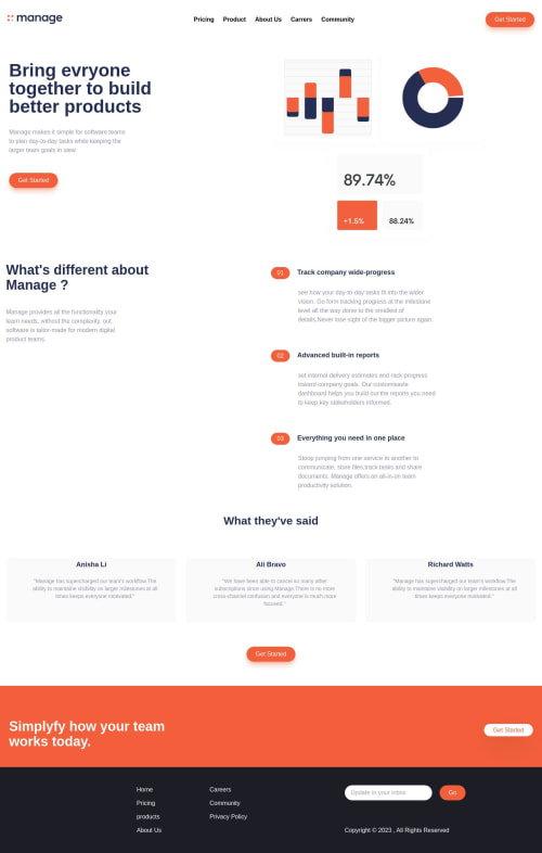 Frontend Mentor | Resposive Landing page using CSS Flexbox in tailwindcss coding challenge solution