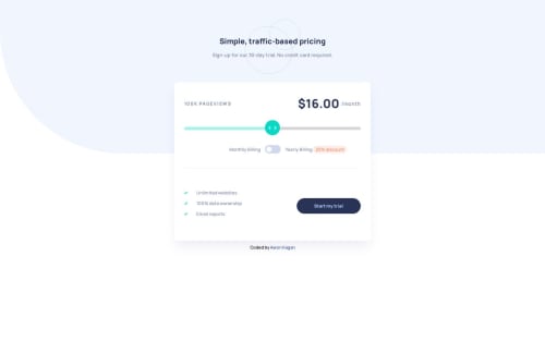 Frontend Mentor | Interactive Pricing Component coding challenge solution