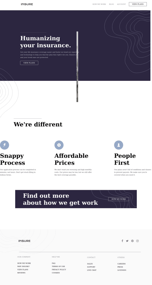 Frontend Mentor | Insure-landing-page-master coding challenge solution