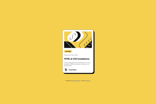 Frontend Mentor | Blog Preview page using CSS Flexbox coding challenge solution