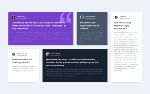 Frontend Mentor Testimonials Grid Section With Tailwind Css Coding