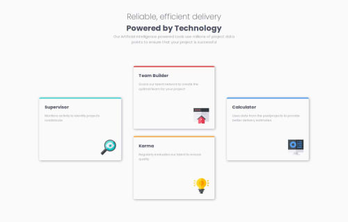 A responsive Four card feature section built with HTML and CSS. coding challenge solution ...