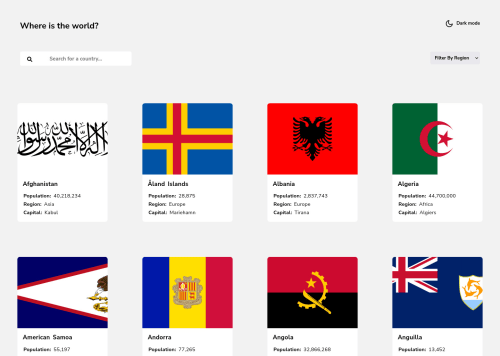 Countries API with React.js coding challenge solution | Frontend Mentor