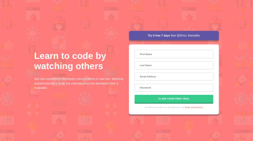 Frontend Mentor | Signup form with Email Validation coding challenge solution