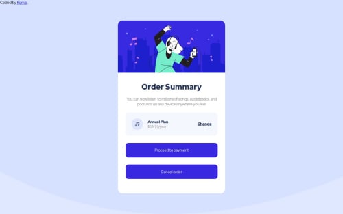 Frontend Mentor | order summary card with HTML and CSS coding challenge solution