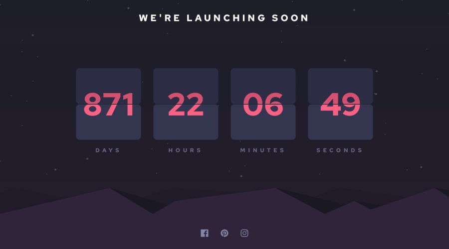 Frontend Mentor Launch Countdown Timer Coding Challenge Solution