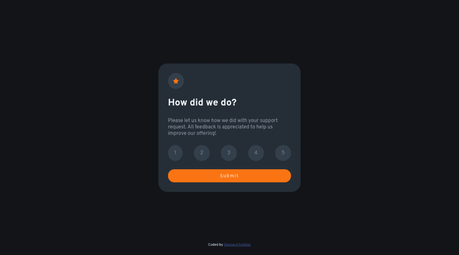 Frontend Mentor Interactive Rating Component Vanilla Html Css And Js Coding Challenge Solution