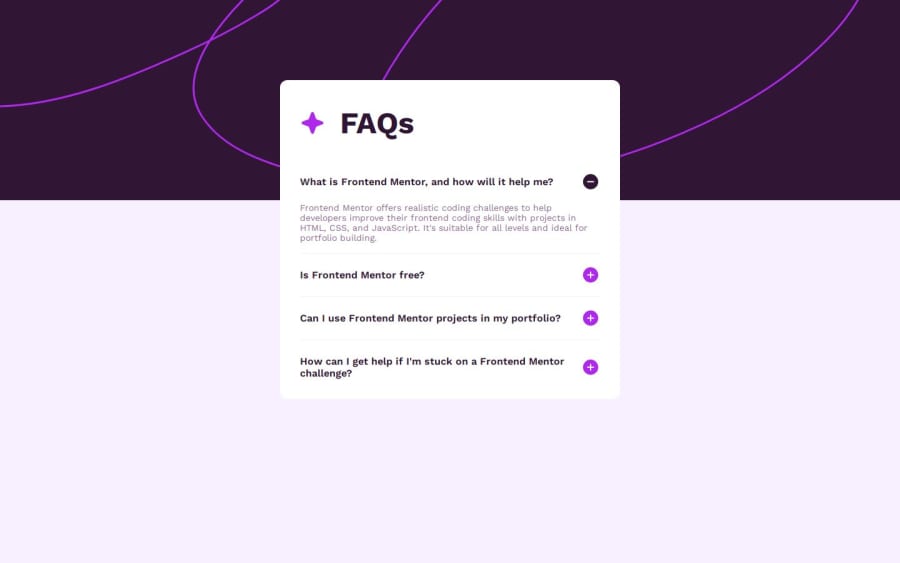 Frontend Mentor Responsive Faq Accordion Solution Coding Challenge