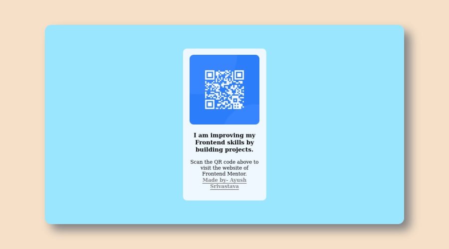 Frontend Mentor It Is A Qr Code Component Made By Using Html Css Coding Challenge Solution