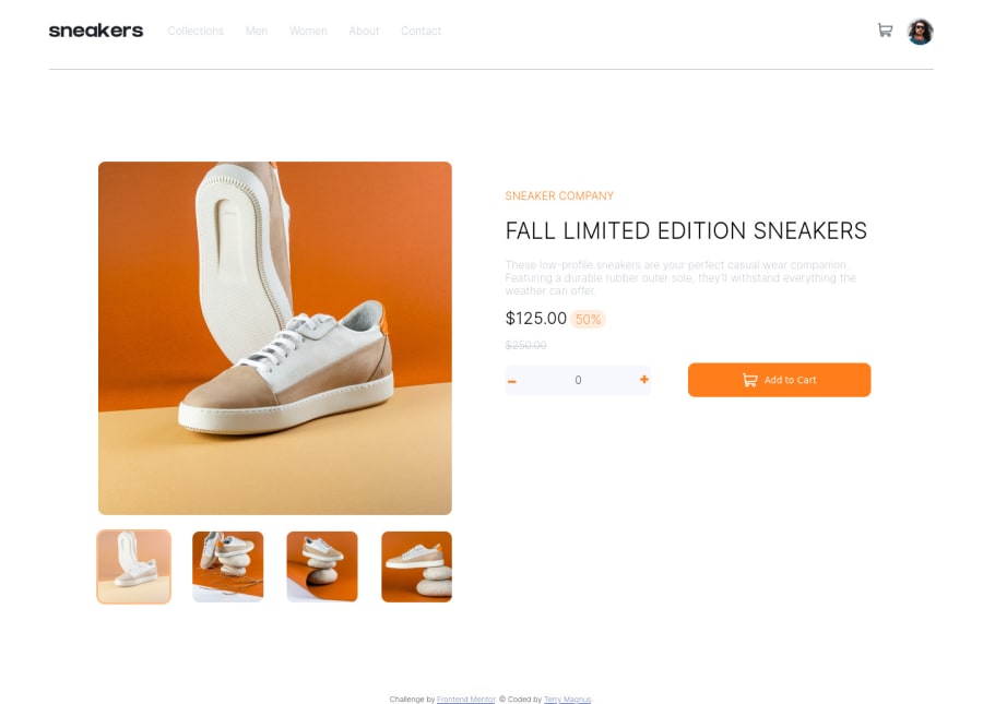 Frontend Mentor Responsive Product Page Using Css Flexbox And Vanilla Js Coding Challenge Solution