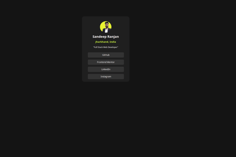 Frontend Mentor Social Media Link Webpage Using Html And Css Coding Challenge Solution