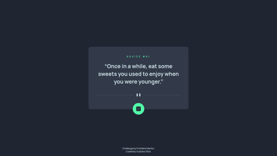 Frontend Mentor Advice Generator App Coding Challenge Solution