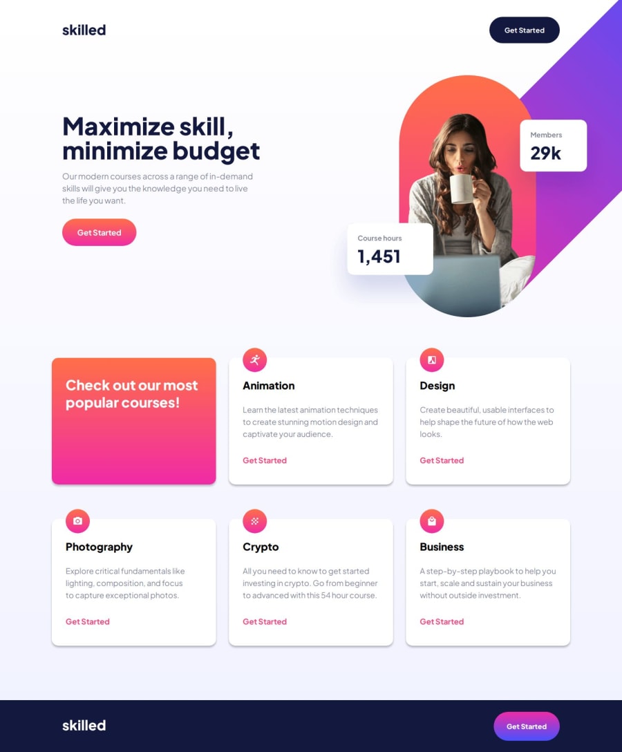 Frontend Mentor Skilled Website Built Using React Html And Css Coding Challenge Solution