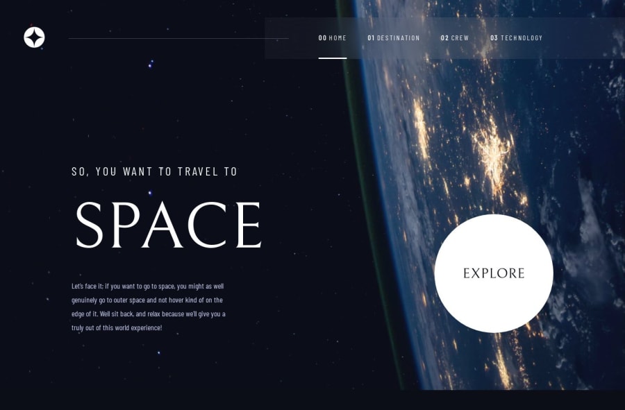 Frontend Mentor Space Tourism Coding Challenge Solution