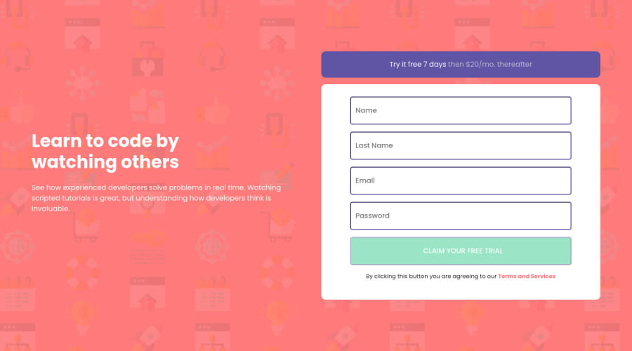 Frontend Mentor Intro Component With Signup With Vanilla Js Coding Challenge Solution