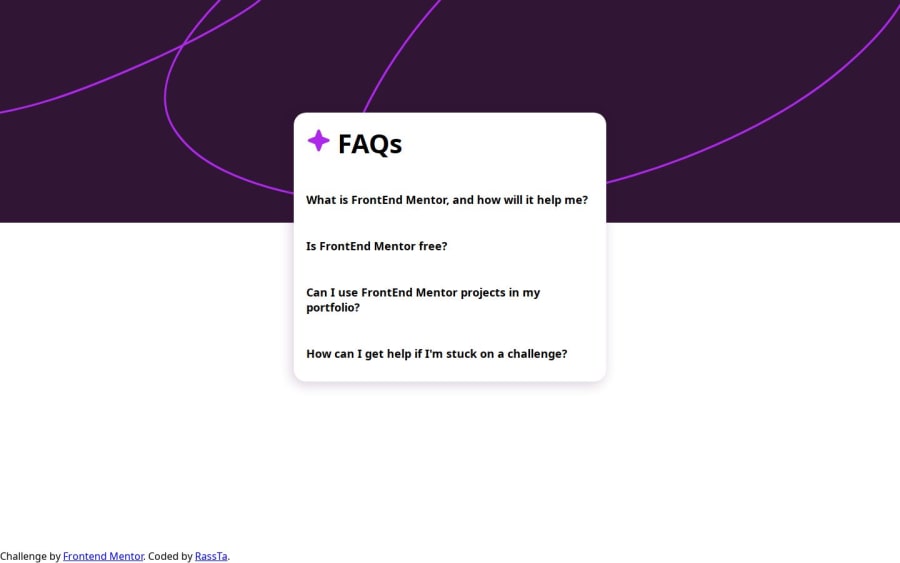 Frontend Mentor Faq Accordion Card Coding Challenge Solution