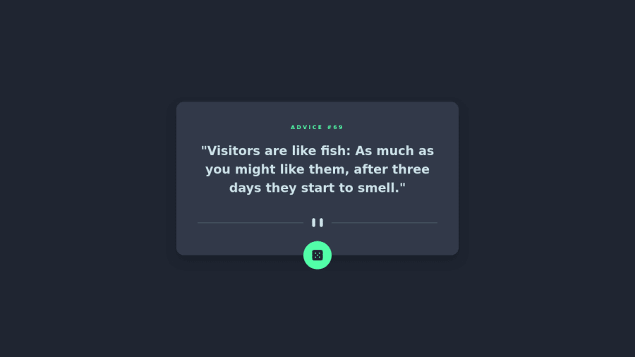 Frontend Mentor Advice Generator App Built With Svelte Coding Challenge Solution