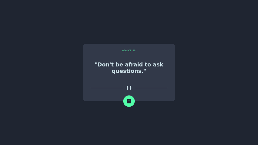 Frontend Mentor Advice Generator Using Tailwind Css And Fetch Api