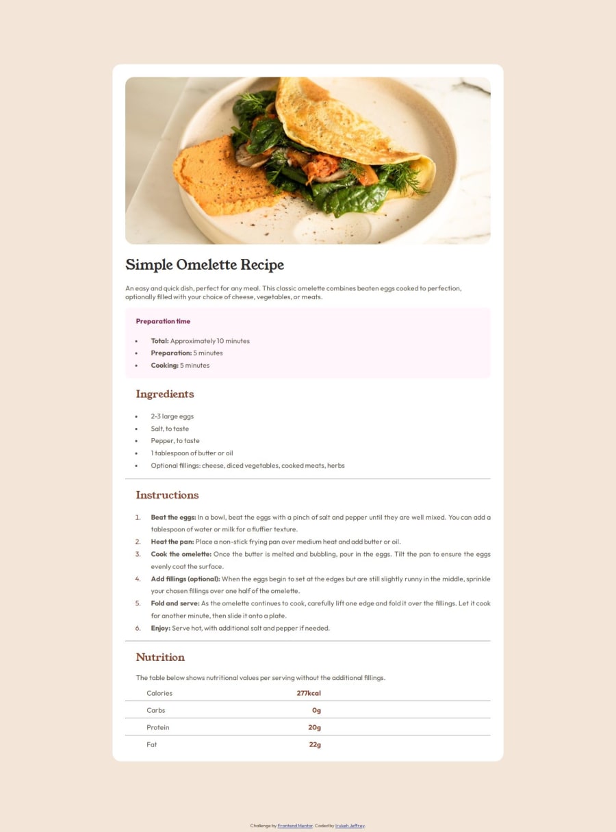 Frontend Mentor Recipe Challenge I Used Flexbox And Some Css Tricks Coding Challenge Solution