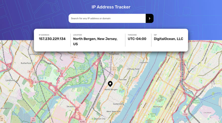 Frontend Mentor Responsive Ip Tracker Using React Js Coding Challenge Solution