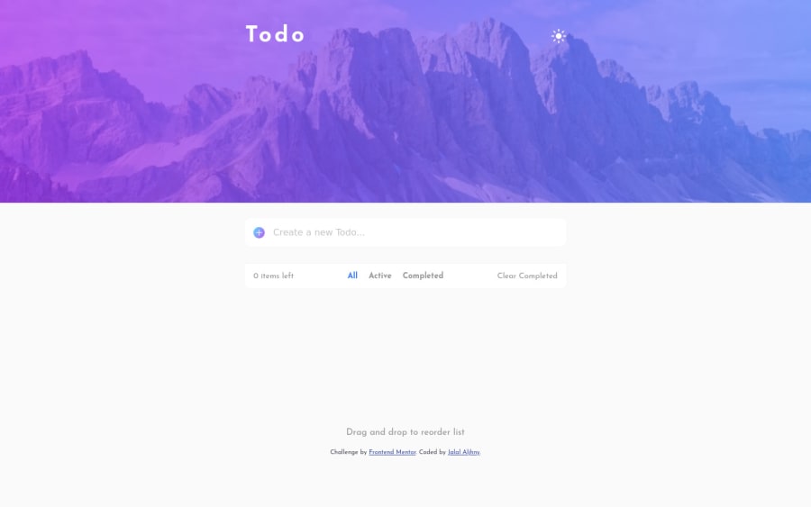 Frontend Mentor Todo App Using Javascript Responsive With All Screens Coding Challenge Solution