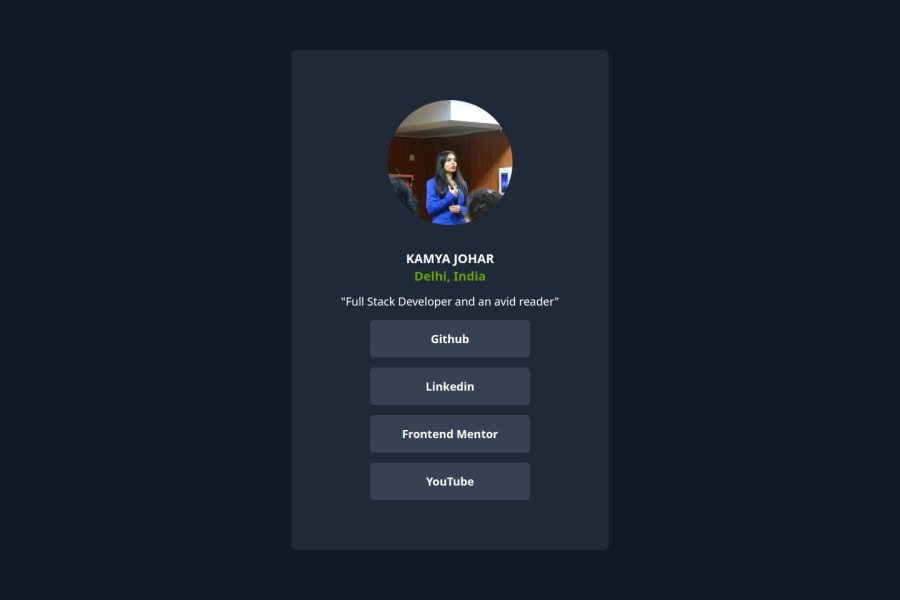 Frontend Mentor Responsive Multiple Links Profile Coding Challenge 4900