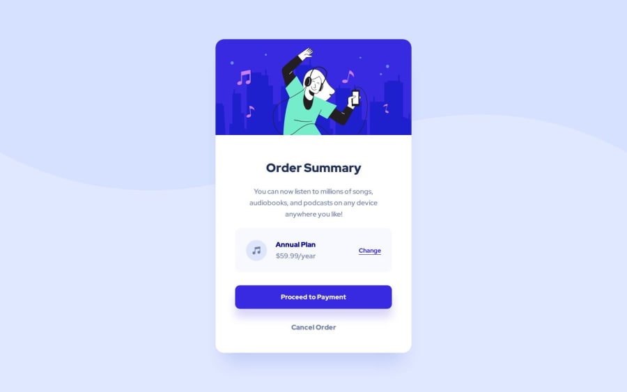 Frontend Mentor Order Summary Component Main Coding Challenge Solution