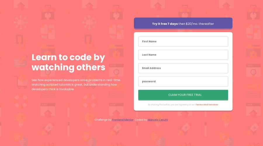 Frontend Mentor Validación De Datos Usando Js Html Css Y Flex Box Coding Challenge Solution