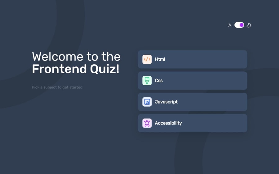 Frontend Mentor | Frontend Quiz app coding challenge solution Frontend Mentor | Frontend Quiz app coding challenge solution