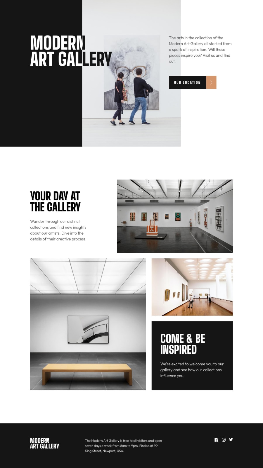 Frontend Mentor Responsive Art Gallery Website Using React And Tailwindcss Coding Challenge