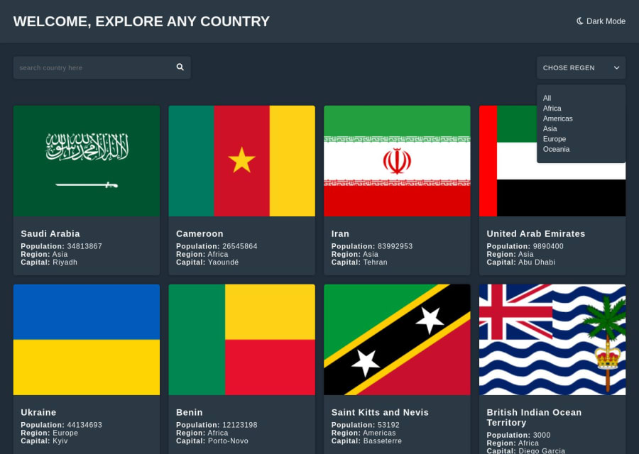 Frontend Mentor Countries App Using Html Css Js And Api Coding
