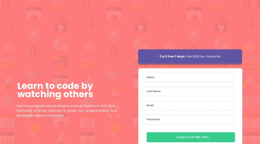 Frontend Mentor Landing Page With Form Coding Challenge Solution