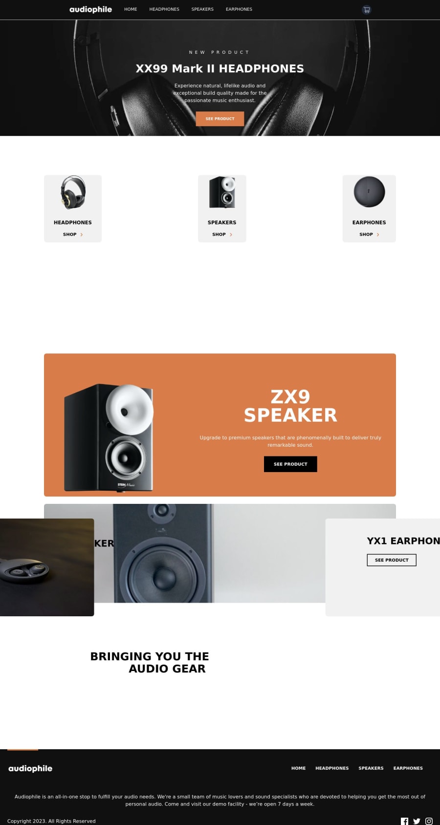 Frontend Mentor Responsive Audiophile E Commerce Website Using React