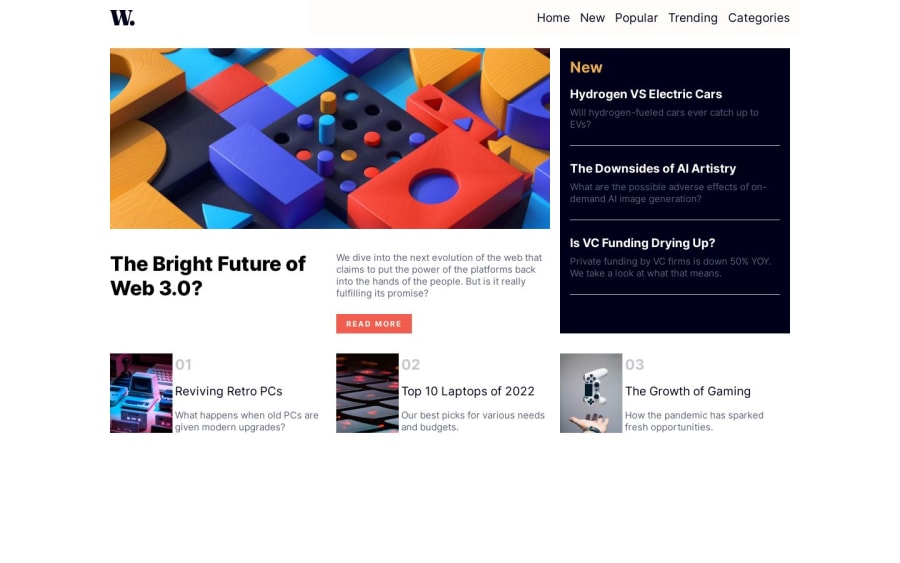 Frontend Mentor News Homepage Using Css Grid Coding Challenge Solution