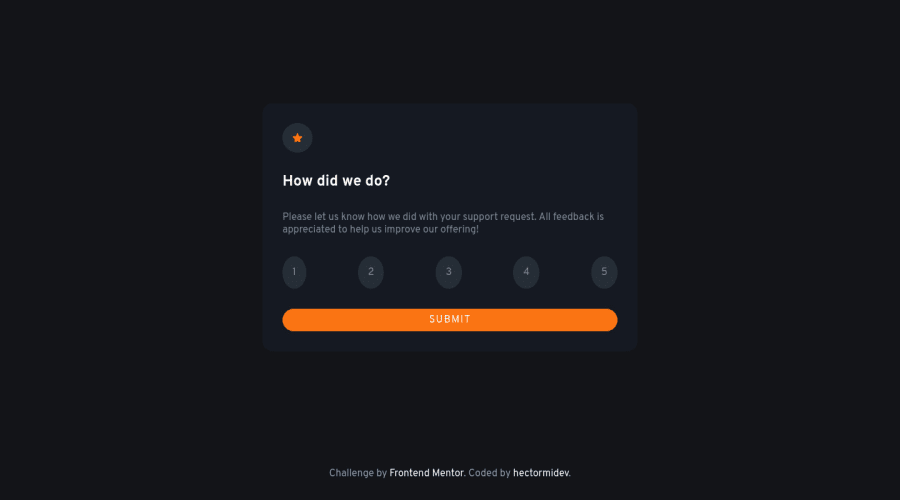 Frontend Mentor Interactive Rating Component Coding Challenge Solution