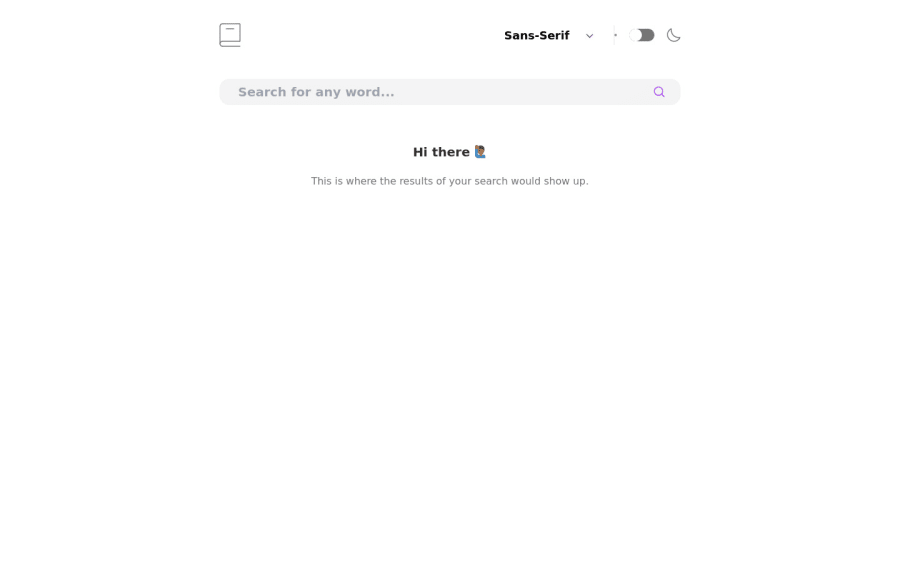 Frontend Mentor Dictionary Web App Coding Challenge Solution