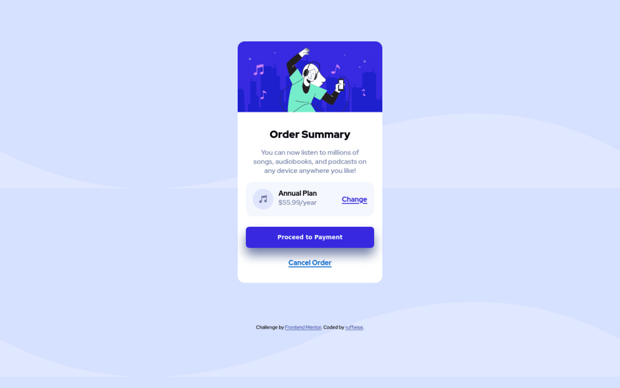 Frontend Mentor Order Summary Component Coding Challenge Solution